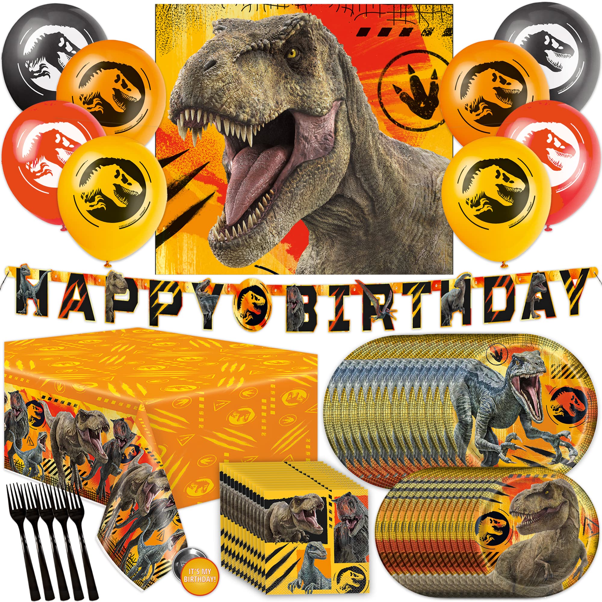 Unique Jurassic World Birthday Party Supplies | Jurassic Park Birthday Party Supplies | Jurassic World Party Supplies Decorations | Door Poster Backdrop, Balloons, Banner, Tablecloth, Plates,