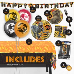 Unique Jurassic World Birthday Party Supplies | Jurassic Park Birthday Party Supplies | Jurassic World Party Supplies Decorations | Door Poster Backdrop, Balloons, Banner, Tablecloth, Plates,