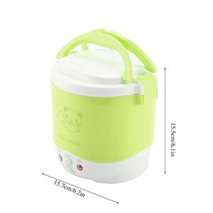 Fdit Rice Cooker, 12V 100W 1L Electric Portable Multifunctional Rice Cooker Suitable for Car Food Steamer (Green)