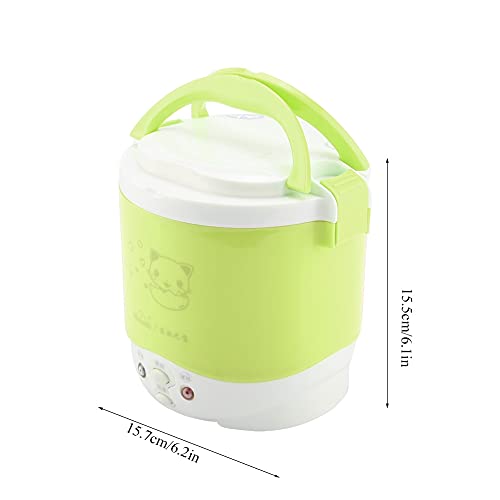 Fdit Rice Cooker, 12V 100W 1L Electric Portable Multifunctional Rice Cooker Suitable for Car Food Steamer (Green)