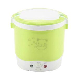 Fdit Rice Cooker, 12V 100W 1L Electric Portable Multifunctional Rice Cooker Suitable for Car Food Steamer (Green)