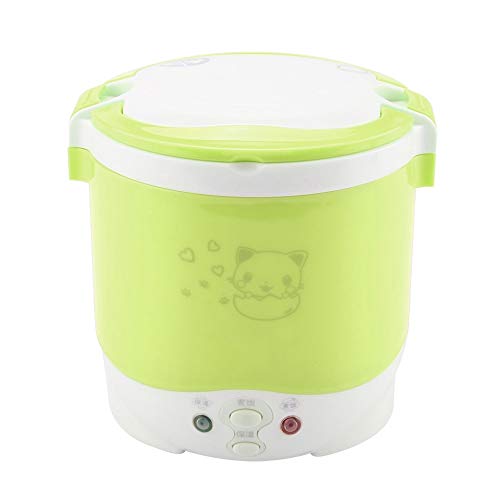 Fdit Rice Cooker, 12V 100W 1L Electric Portable Multifunctional Rice Cooker Suitable for Car Food Steamer (Green)