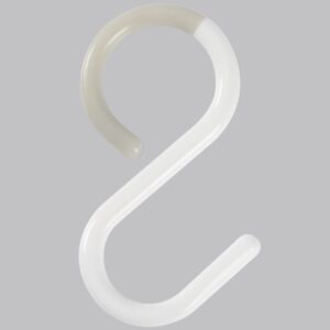 baolong s hooks for hanging with safety buckle anti-drop s hook 24 pack 2.52inch white windproof hanger for clothes, bathroom and kitchen utensil anti-rust plastic ornaments hooks