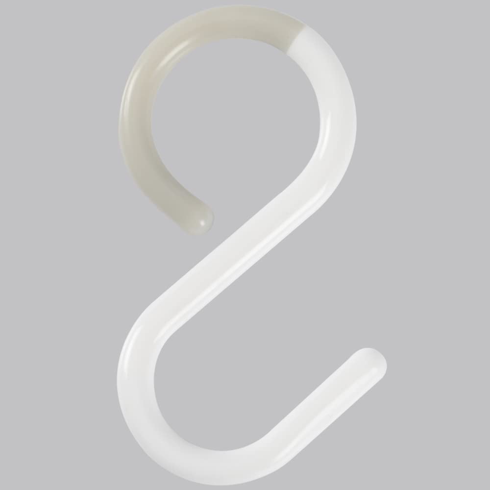 BAOLONG S Hooks for Hanging with Safety Buckle Anti-Drop S Hook 24 Pack 2.52inch White Windproof Hanger for Clothes, Bathroom and Kitchen Utensil Anti-Rust Plastic Ornaments Hooks