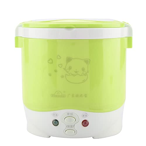 Fdit Rice Cooker, 12V 100W 1L Electric Portable Multifunctional Rice Cooker Suitable for Car Food Steamer (Green)