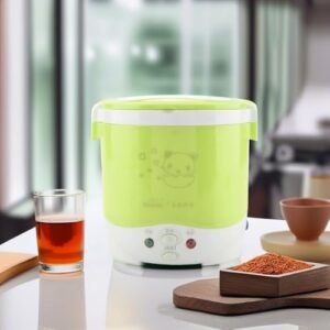 Fdit Rice Cooker, 12V 100W 1L Electric Portable Multifunctional Rice Cooker Suitable for Car Food Steamer (Green)