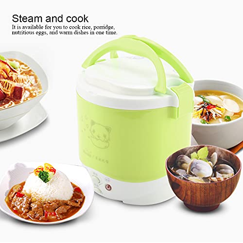 Fdit Rice Cooker, 12V 100W 1L Electric Portable Multifunctional Rice Cooker Suitable for Car Food Steamer (Green)