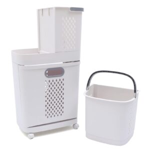 laundry baskets, movable hand-held laundry basket bathroom clothes storage basket w/wheeled, storage basket for blanket, toys, dirty clothes in living room, bathroom, bedroom