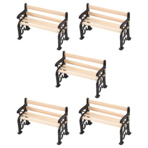 5x 1/24 miniature patio furniture park bench