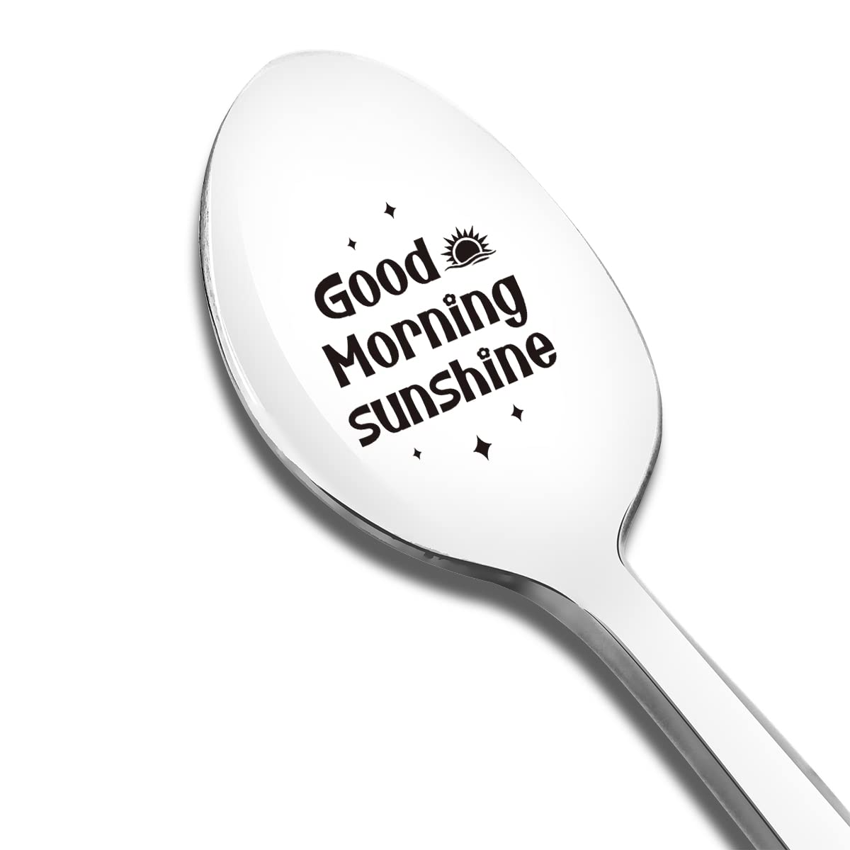 Good Morning Sunshine Spoon Engraved Funny Gift for Women Men Kids Friends, Ice Cream Tea Coffee Cereal Lover Spoon Best Thanksgiving Christmas Birthday Gifts