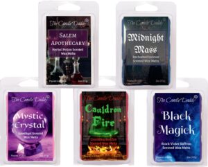 the candle daddy salem book of smells halloween 5 pack - 5 amazing witchy wax melts - 30 total cubes - 10 total ounces