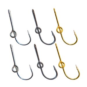 fish hook hat clip gold hats pins decal 6 pcs hat clip hat fishing hook hat pin for men fishing hat hook tie clasp fishing hooks hat pins, gold, black, silver