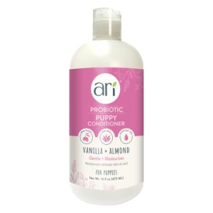 ari probiotic dog conditioner (16 oz) – deep cleansing & moisturizing for dry, itchy skin relief – grooming with vanilla & almond for dogs & puppies