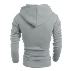 Maiyifu-GJ Men's Long Sleeve Full Zip Hoodie Casual Lightweight Cotton Hooded Sweatshirt Loose Fit Hoodies With Kanga Pocket (Light Blue,X-Large)