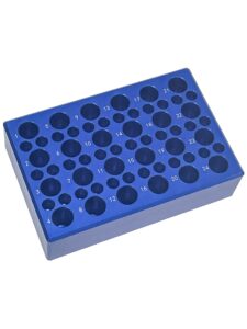 muhwa 60 well aluminum cooling block, 24-well fit for 1.5ml centrifuge tubes, 36-well fit for 0.2ml pcr tubes, pack of one