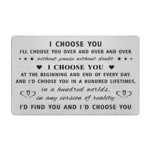 jzxwan i choose you gift, romantic christmas anniversary card, meaningful wedding day gift for groom from bride, personalized marriage anniversary valentine's card, sentimental gifts for men