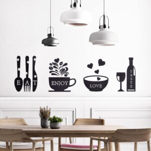 Rotumaty Kitchen Quote Wall Stickers Kitchen Dining Room Wall Decals Wall Art Kitchen Utensil Decorations Wall Decor for Home Office School Coffee Shop