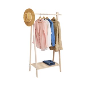 pennsylvania woodworks handcrafted maple garment rack - sleek & stylish clothing storage, home organization, boutique display, coat rack, laundry room decor - made in the usa (large)