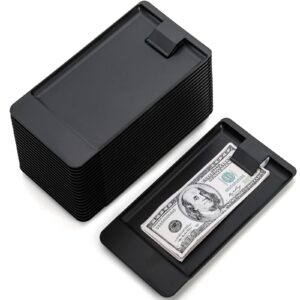 avla 20 pack check holders, black plastic tip trays, restaurant check presenters, guest receipt holder tray for bars, hotels, dining, catering business, cash, credit cards, bills, waitress tip tray