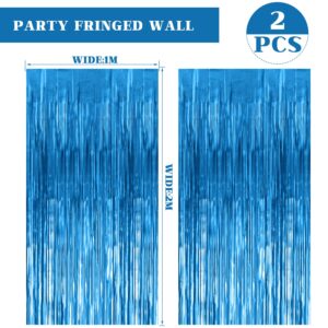 Tinsel Foil Fringe Curtains Backdrop 3.28 ft x 6.56 ft Photo Booth Backdrop Metallic Foil Curtains Party Decorations for Birthday Bridal Shower Baby Shower Bachelorette Celebration