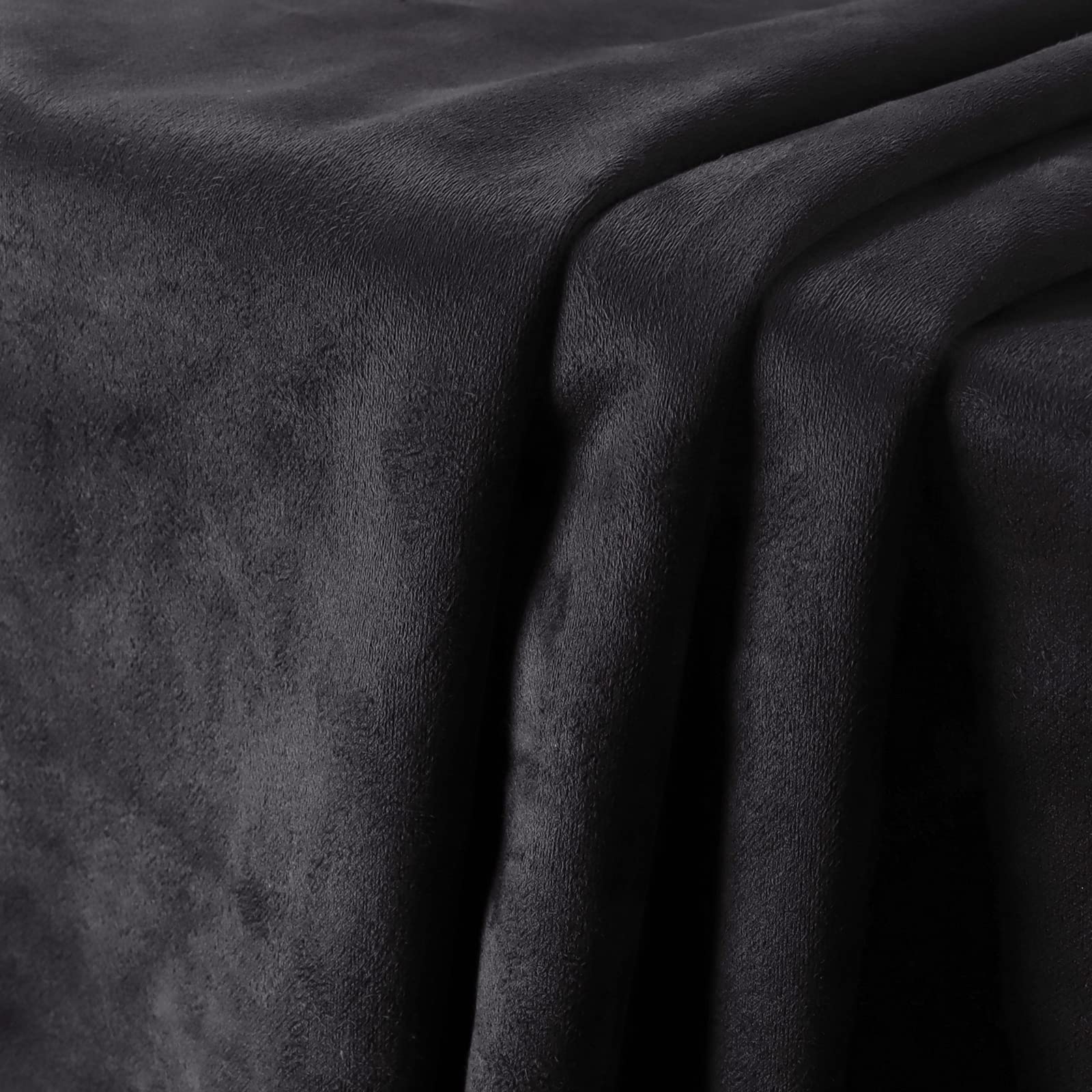 Suede Alcantara Fabric 64"×24" Double-Side Soft Ventilation Microsuede Polyester Fabric for Cushion Sofa Pillows Car Headliner Replacement Home Interior Décor 64" Wide - Black