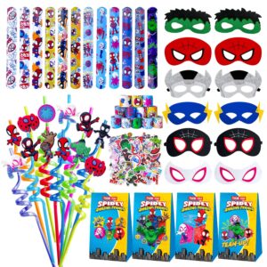 favoycpar 86pcs spidey and his amazing friends party favor supplies gifts for kids birthday superhero themed party favors birthday decorations