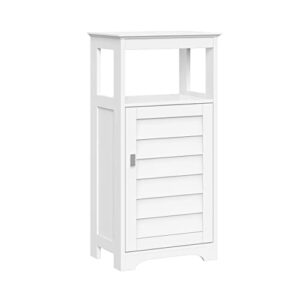 riverridge brookfield single door floor storage cabinet bathroom cabinet with shutter style door, open shelves & adjustable interior shelf