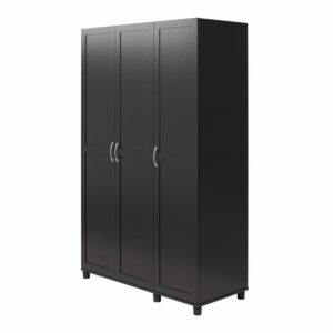 ameriwood home systembuild evolution lory framed 3 door wardrobe in black