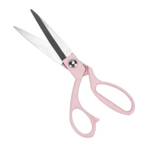 8" all purpose stainless steel scissors, heavy duty ergonomic comfort grip shears sharp pink scissors for office home household (pink)