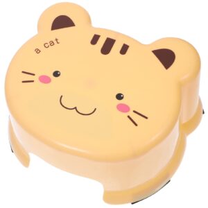 toddmomy plastic stool anti- skid step stool kids bathroom stool plastic foot stool cartoon step stool for living room, bathroom non slip chairs (yellow)