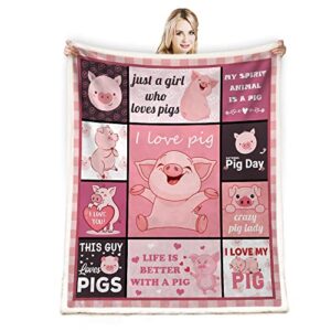 juirnost pig blanket pig gifts for pig lovers pigs in a blanket pig blankets for kids just a girl like pig throw blanket for couch bed sofa 50"x60" soft cozy piggy blanket ideal gifts for birthday