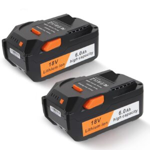 powerost 18v lithium ion battery: replacement for ridgid r840085 r840087 r840083 r840084 130254003 octane drill - compatible with ridgid 18 volt charger 6ah 2 pack