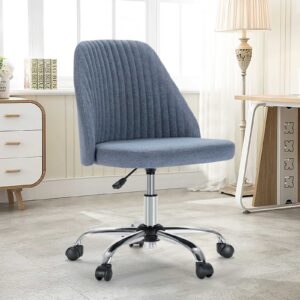 home office desk chair - adjustable rolling chair, armless cute modern task chair for office, home, make up,small space, bed room