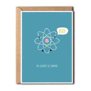 oysterspearl the element of surprise - science birthday card - elements card - funny birthday card - science puns - science card - chemistry birthday cards