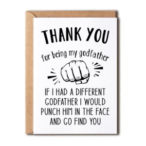 oysterspearl thank you for being my godfather funny card - fathers day for dad husband - godfather card - godfather gift card