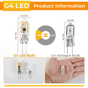 YUIIP G4 LED Bulb, AC/DC 12V JC G4 Bi Pin Bulb, G4 20W Halogen Bulb Replacement, Warm White 3000K Landscape Bulb, Non-Dimmable, 5-Pack