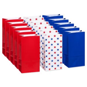 american greetings 10" large patriotic gift bags, red, white and blue (16-count)