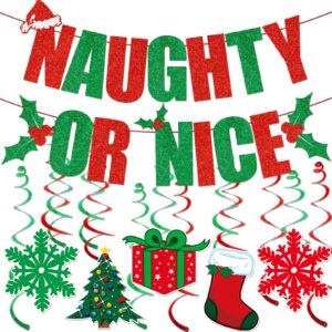 naughty or nice banner naughty or nice christmas decorations funny christmas decorations team naughty or nice party decorations nughty or nice christmas decor