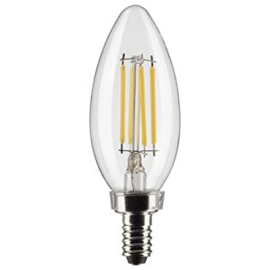 satco s21265/06 4-watt led e12 light bulbs, 3000k, 15000 hour rating, dimmable, 6 pack