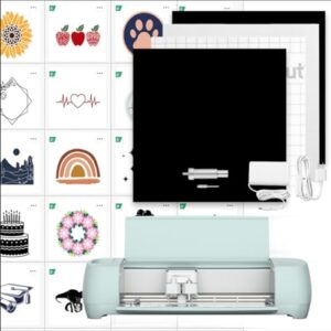 cricut explore 3 & digital content library bundle - includes 30 images in design space app - 2x faster diy cutting machine for all crafts, cuts 100+ materials blue