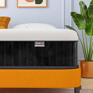 swbvs twin mattress, 10 inch memory foam single bed mattress with innerspring hybrid mattress in a box pressure relief & supportive twin size mattress