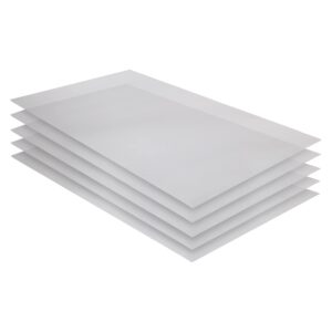 industrial shelf liner for wire shelving - heavy-duty plastic storage rack liners for shelves, clear, rack size 48x24x78-inch, (liner size 23.5x47.5) 5 pack non-adhesive, waterproof, cut-to-size