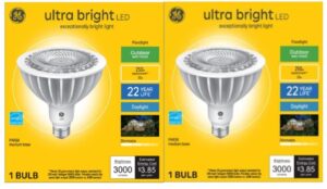 ge lighting ge ultra bright led light bulbs, outdoor floodlight bulb, wet rated, daylight (2 pack) 93129227