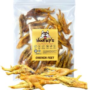 woofley's chicken feet (60 count) -made in usa - chicken feet dog treats - natural dog chews and treats