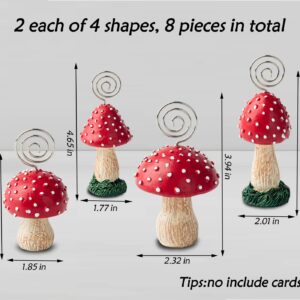 dgudgu Mushroom Table Number Holders 8Pcs Place Card Holder Table Card Holders Food Signs For Party Buffet Place Card Holders For Table Place Card Holders Table Sign Holders