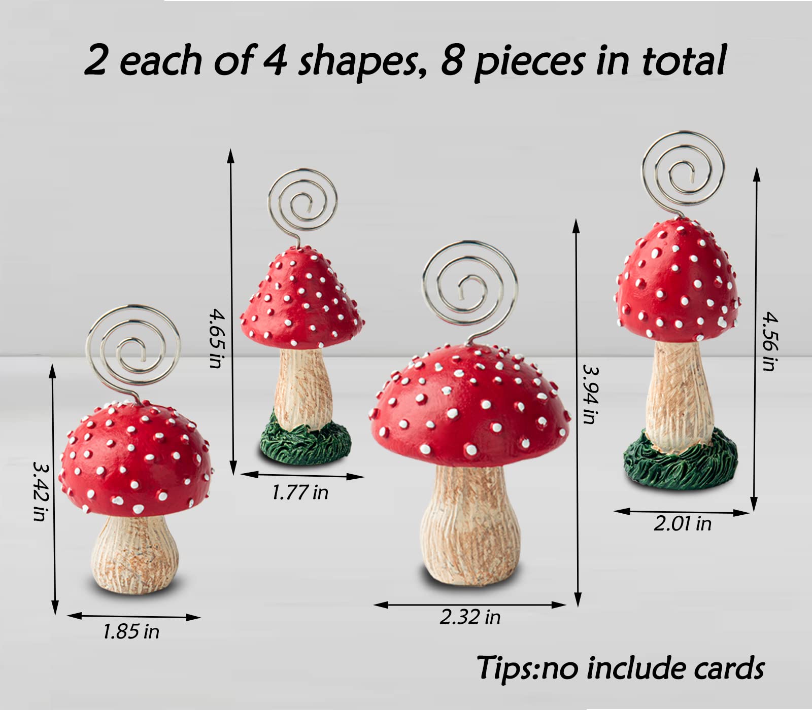 dgudgu Mushroom Table Number Holders 8Pcs Place Card Holder Table Card Holders Food Signs For Party Buffet Place Card Holders For Table Place Card Holders Table Sign Holders