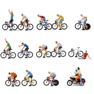 evemodel p8722 model cycling scene ho scale 1:87 cyclist photographer 15 poses bike motorcycle