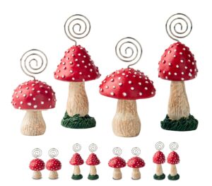 dgudgu mushroom table number holders 8pcs place card holder table card holders food signs for party buffet place card holders for table place card holders table sign holders