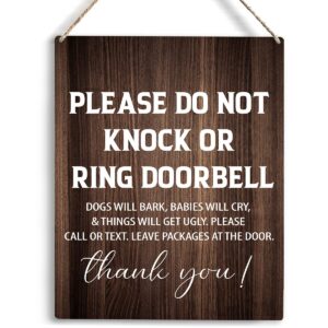 no soliciting sign for house please do not knock or ring doorbell ring doorbell wooden hanging sign no soliciting signs for home no soliciting yard sign for door 10x8 inches