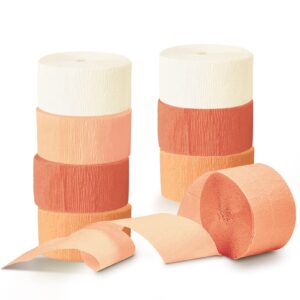 aobkiat wedding decorations,8 rolls gradient orange crepe paper streamers for wedding,bachelorette party,birthday, bridal baby shower,anniversary party backdrop